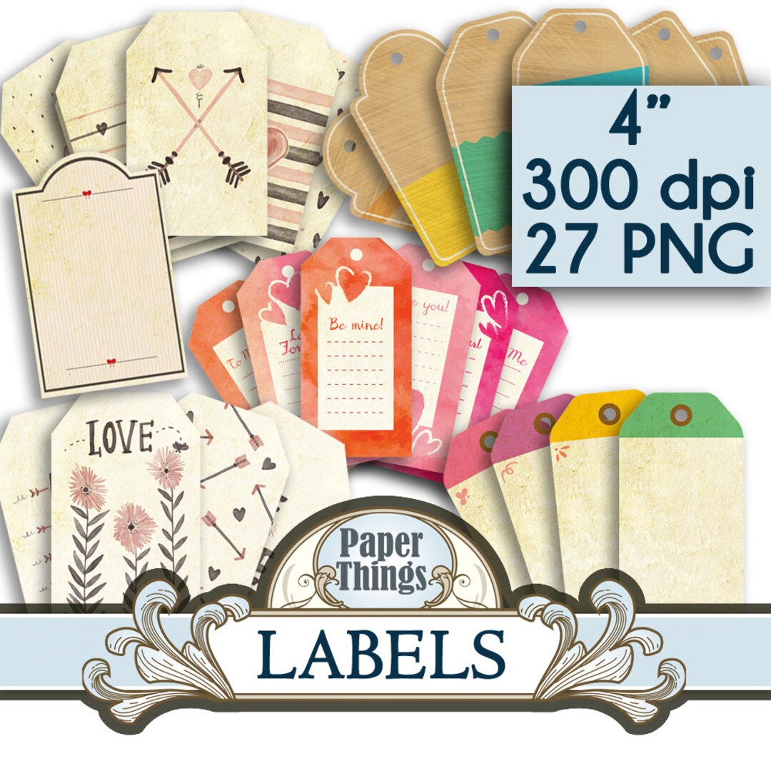 27 Digital Labels Clipart Pack Vintage Clipart Labels Clip Art Grunge ...