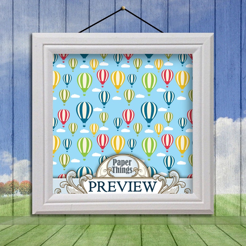 Balloon Digital Paper Pak Digital Scrapbooking Hot Air - Etsy