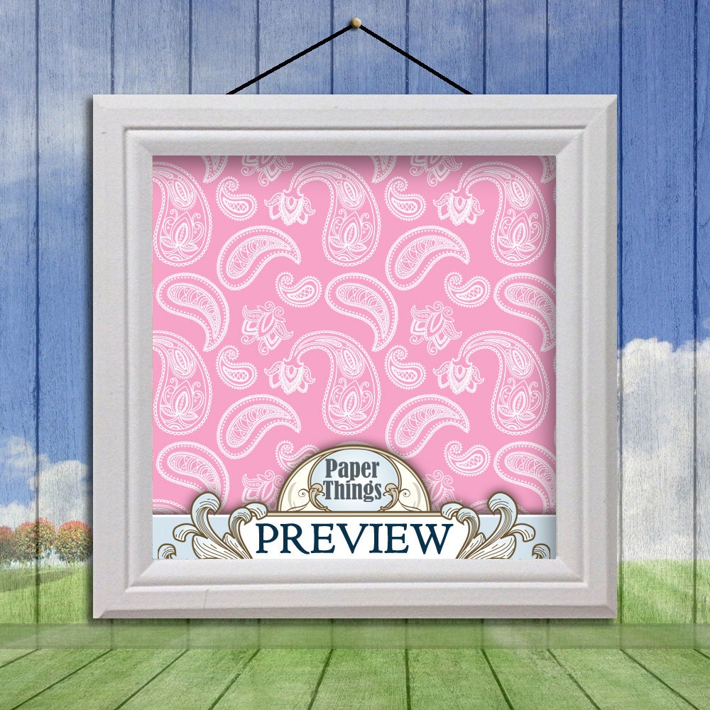 Pink Paisley Digital Paper: Gray Digital Indian Paisley Pattern Pattern ...