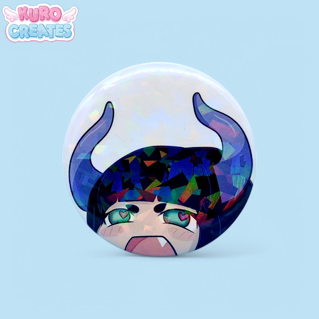 XL Holographic Badge - Demon Scree Emote - Etsy