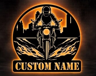 Motocross Sign With Lights - Etsy