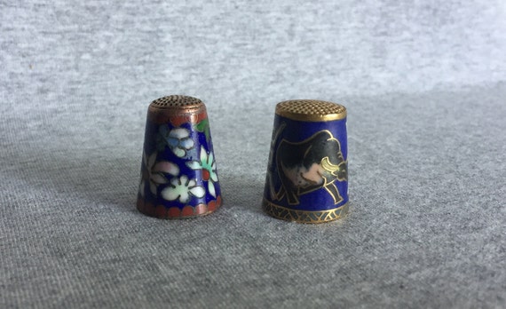 Vintage Cloisonne Thimbles - Etsy