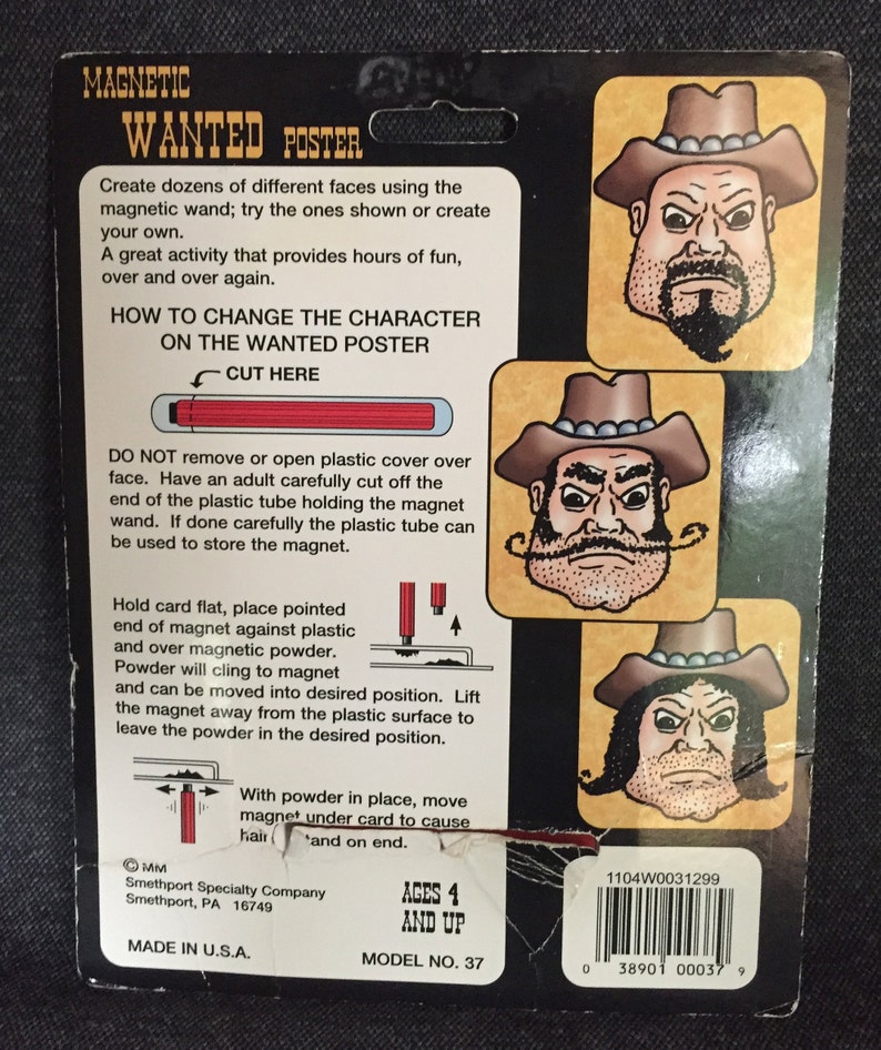 Vintage Toy Magnetic Wanted Poster - Etsy
