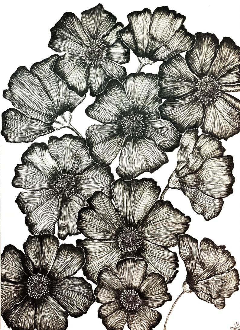 Ink Floral - Etsy