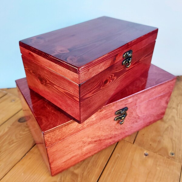 Varnished Wood Box - Etsy