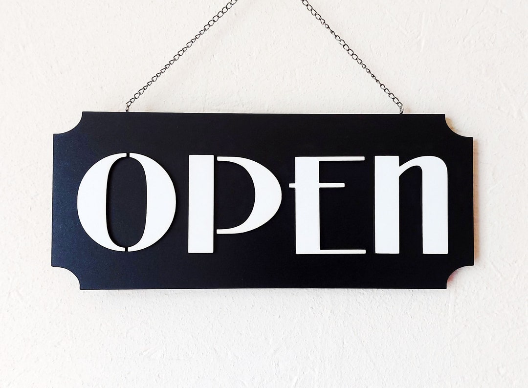 OPEN/CLOSED Small Sign 3D Double Sided Store Informational Hanging ...