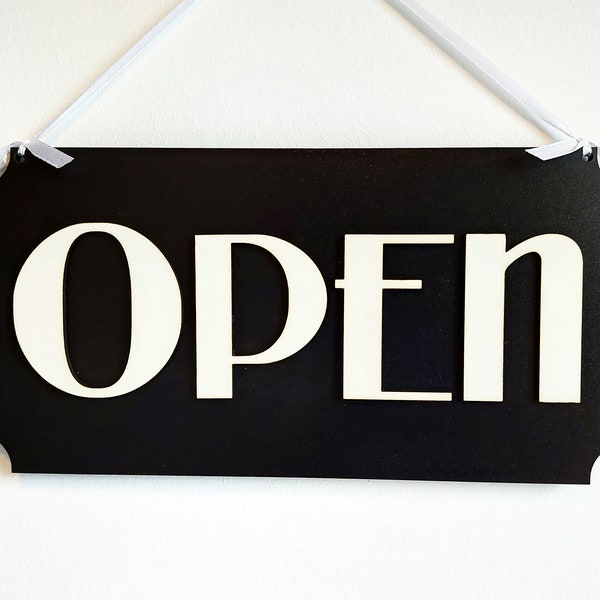 Black White Open Sign - Etsy
