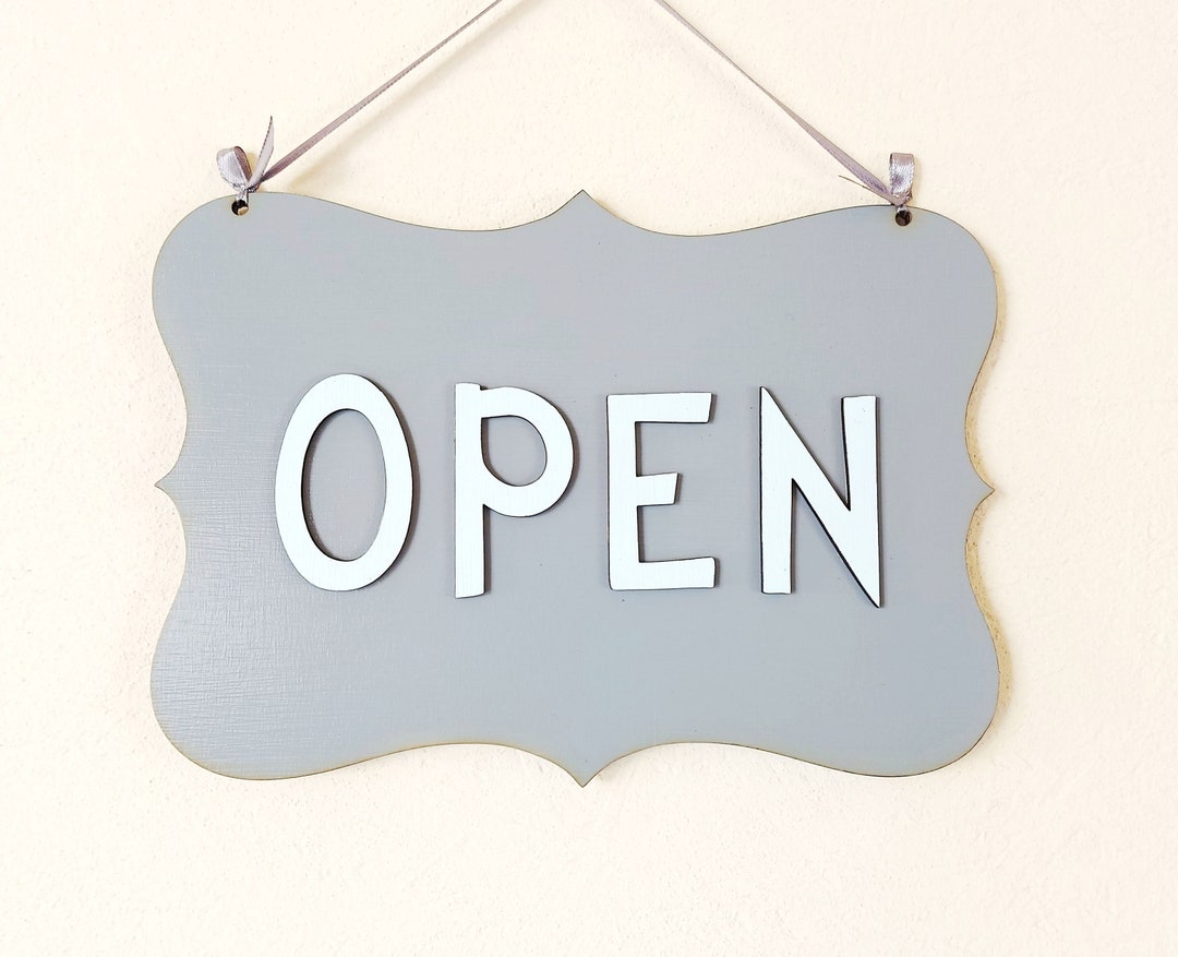 OPEN/CLOSED Shop Store Sign 3D Double Sided Store Informational Hanging ...