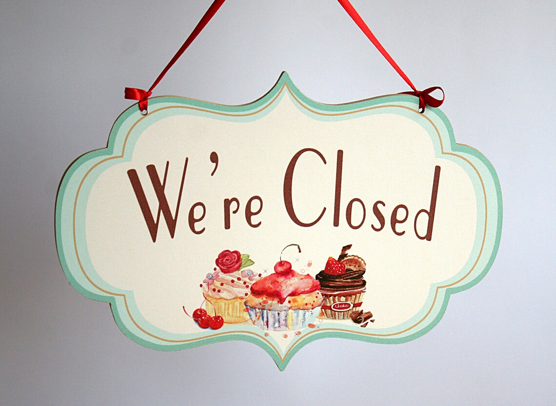 OPEN/CLOSED bakery sign double sided Bakery Pastry Cupcake | Etsy