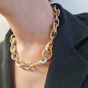 Chunky Gold Chain Necklace for Women, Statement Link Chain Necklace ...