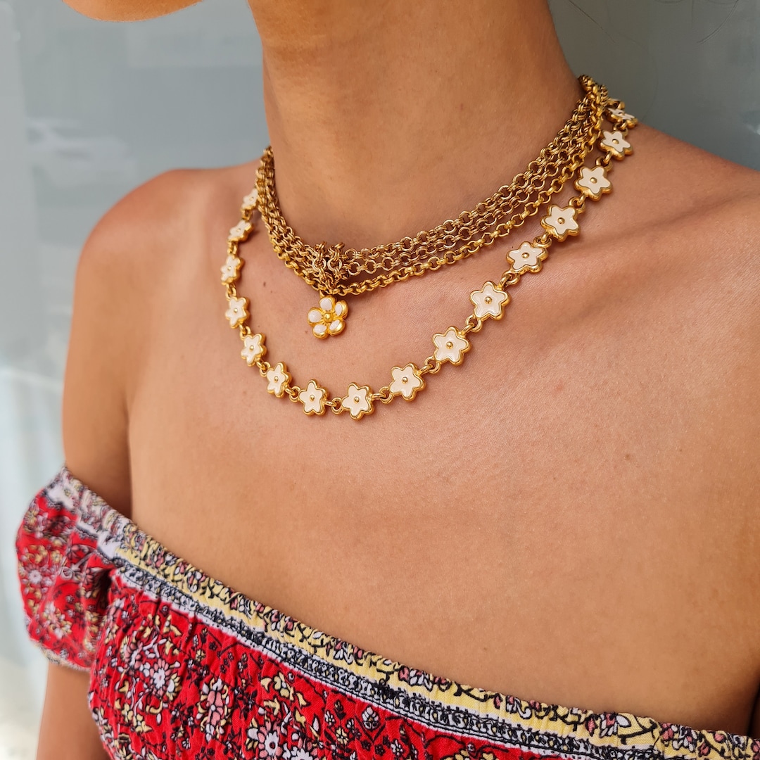 Sunflower Choker Necklace Set, Flower Necklace Collar Women, Daisy ...