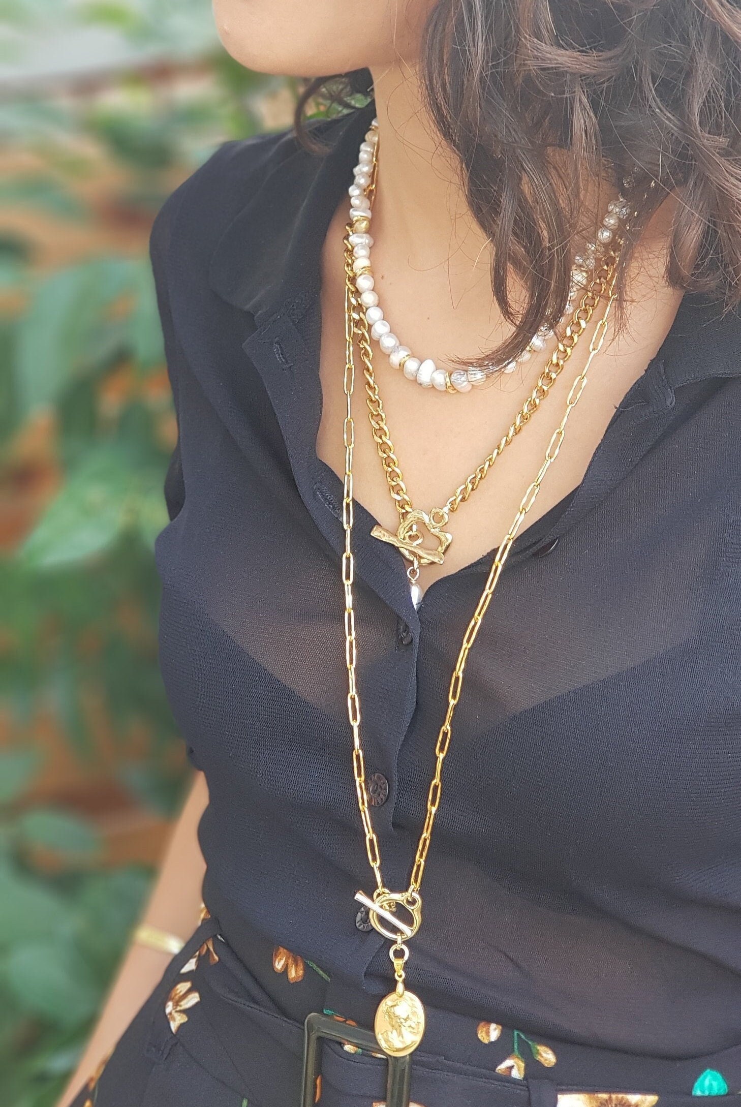 Vintage Gold Coin Pendant Necklace, Chain Link Medallion - Etsy