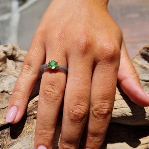 Silicone Ring, Silver Ring, Silicone Ring With Stone, Emerald Green ...