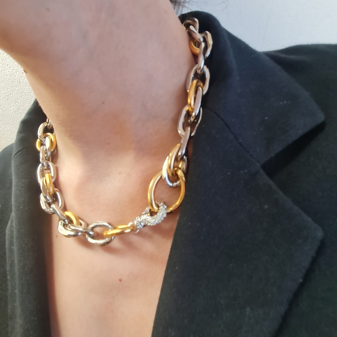 Chunky Gold Chain Necklace for Women, Statement Link Chain Necklace ...