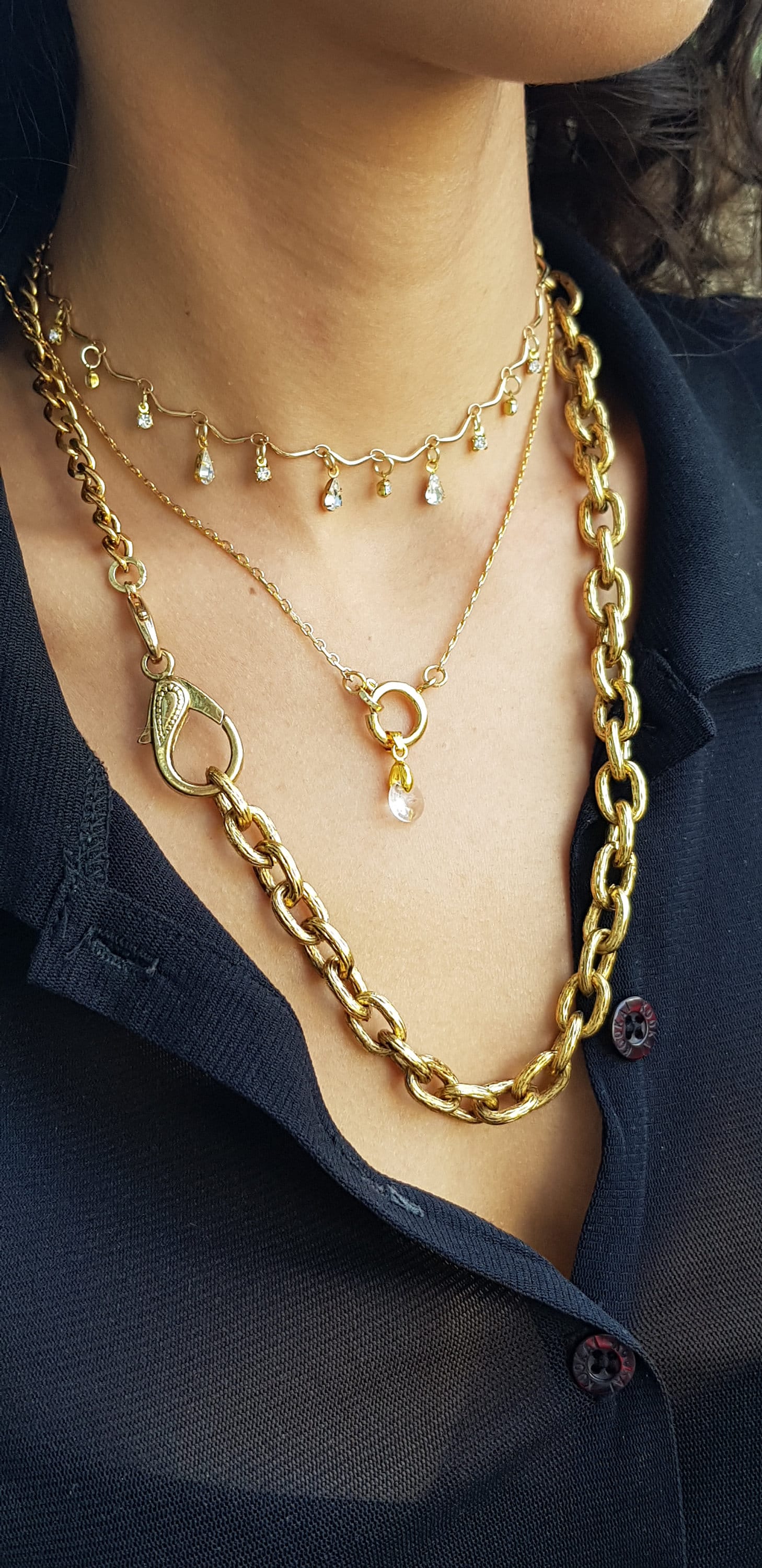 Choker Chain Gold for Woman Dainty Teardrop Choker Necklace - Etsy