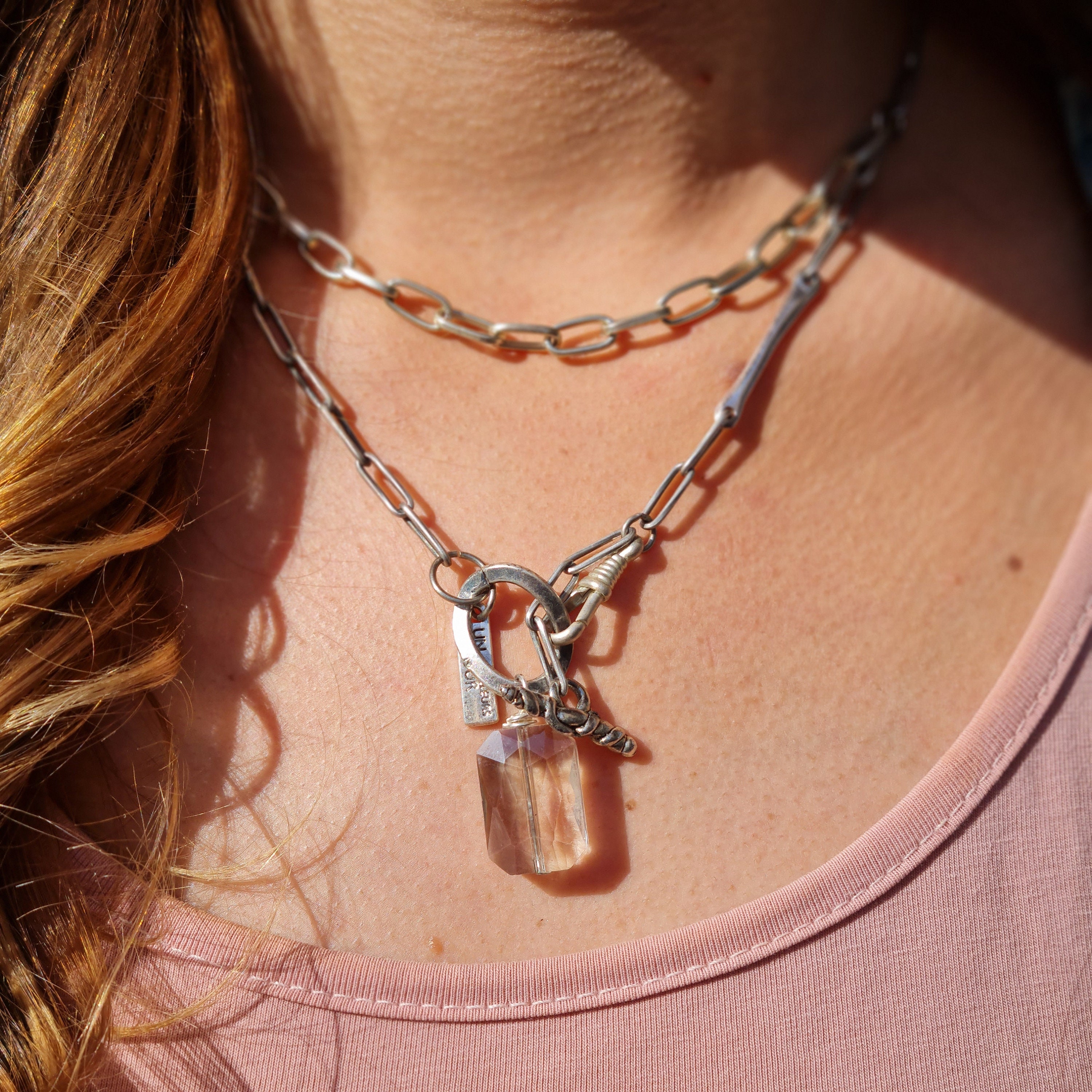 Chunky Silver Necklace Necklace for Woman Layering Chunky - Etsy