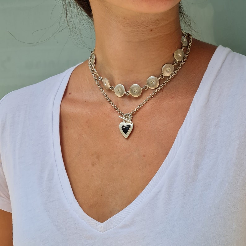 Chunky Silver Necklace Antique Silver Choker Vintage Silver | Etsy