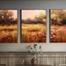 Tryptic Wall Art, Vintage Pink Flowers Forest Triptych, Flower Wall Art ...