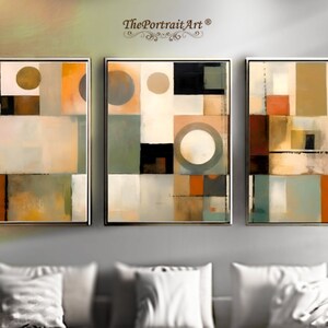 Modern Abstract Triptych Art - Bold Digital Download, High-resolution ...