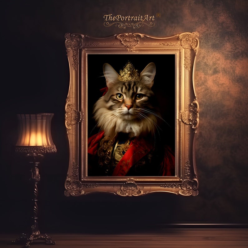 Personalized Pet Art Custom Golden Tiara Regal Cat or Dog - Etsy