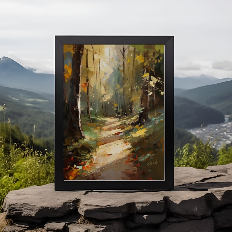 Hand-painted Beautiful Path in Wood Nature Oil Painting - Etsy
