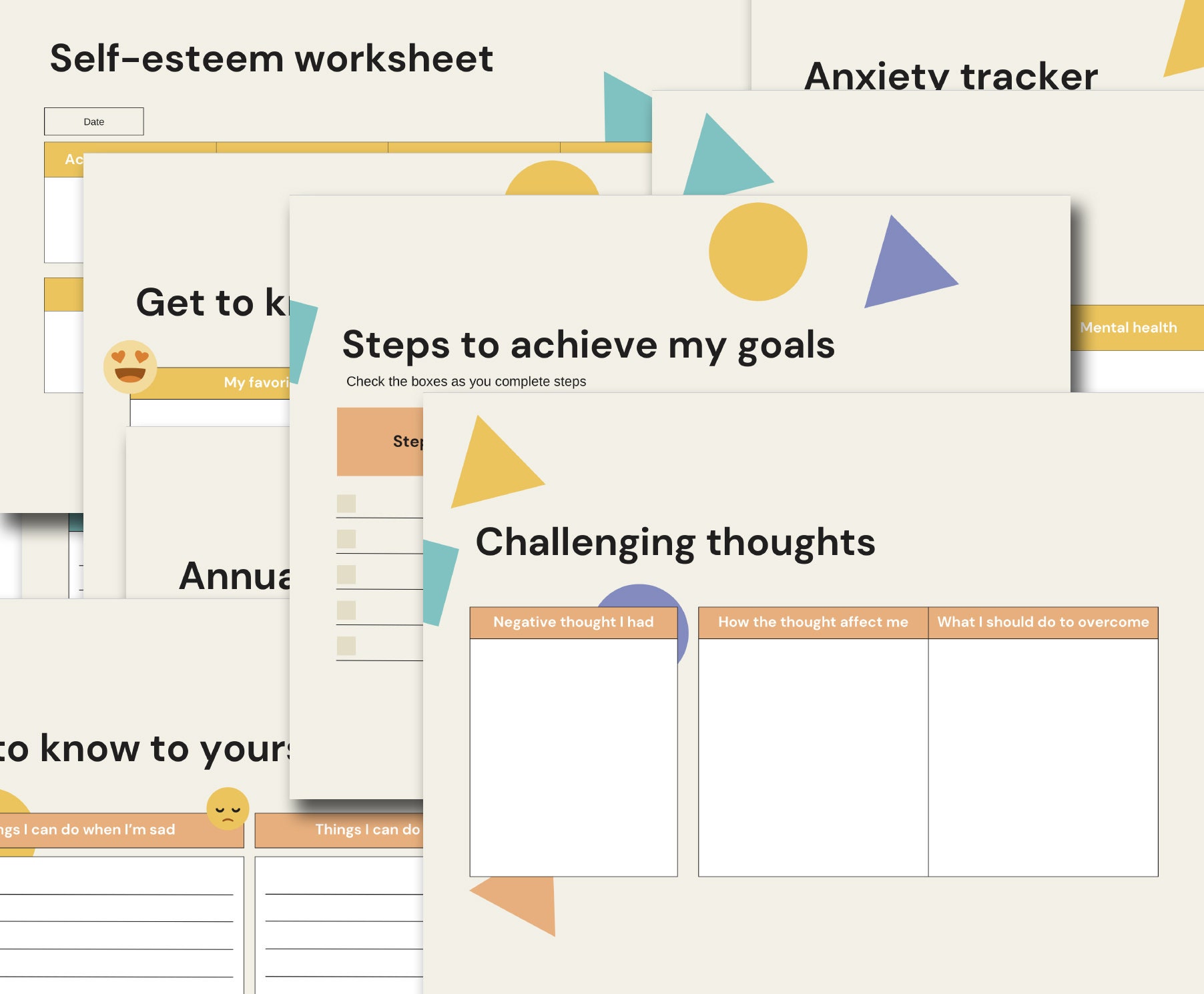 Planner Emotional Wellbeing Digital Printable for Children Happiness ...