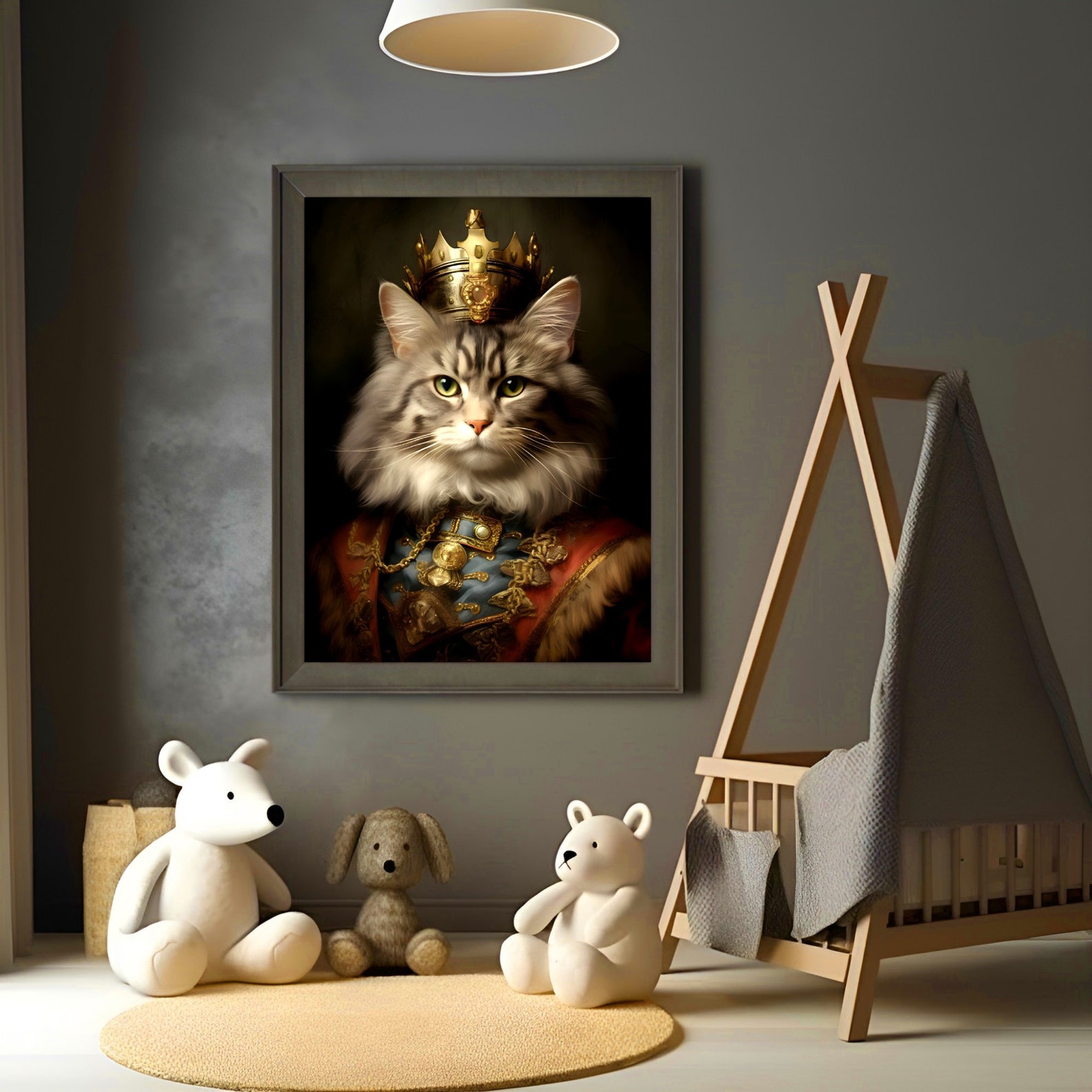 Custom Royal Pet Portrait Renaissance King or Queen Cat Canvas Art ...
