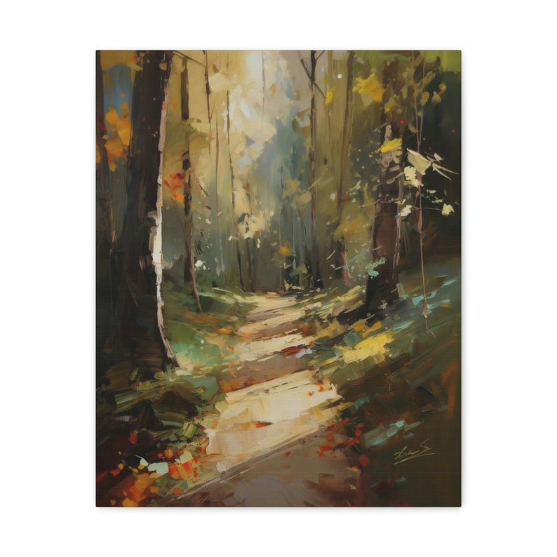 Hand-painted Beautiful Path in Wood Nature Oil Painting - Etsy
