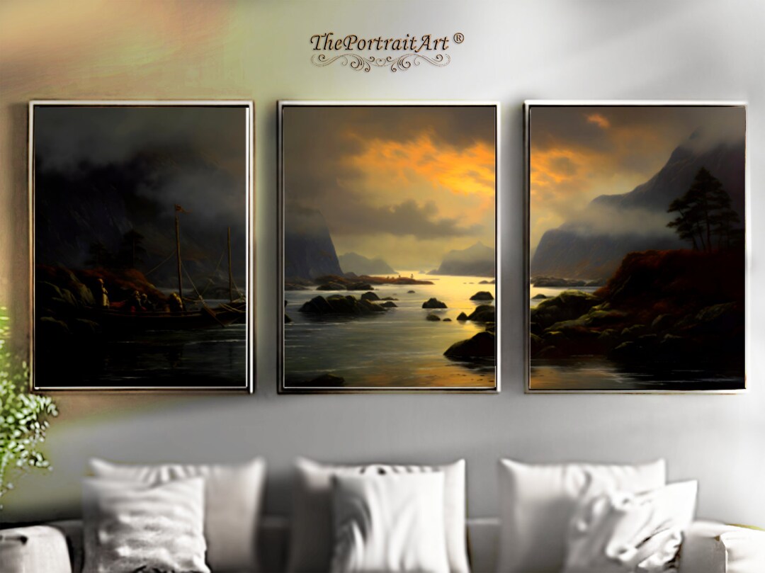 Modern Abstract Triptych Art - Expressive Digital Painting ...