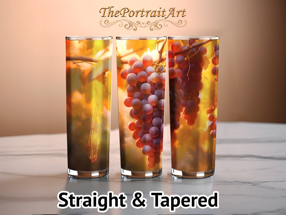 Translucent Grapes in Morning Light, Realistic Imagery, 20 Oz Skinny ...