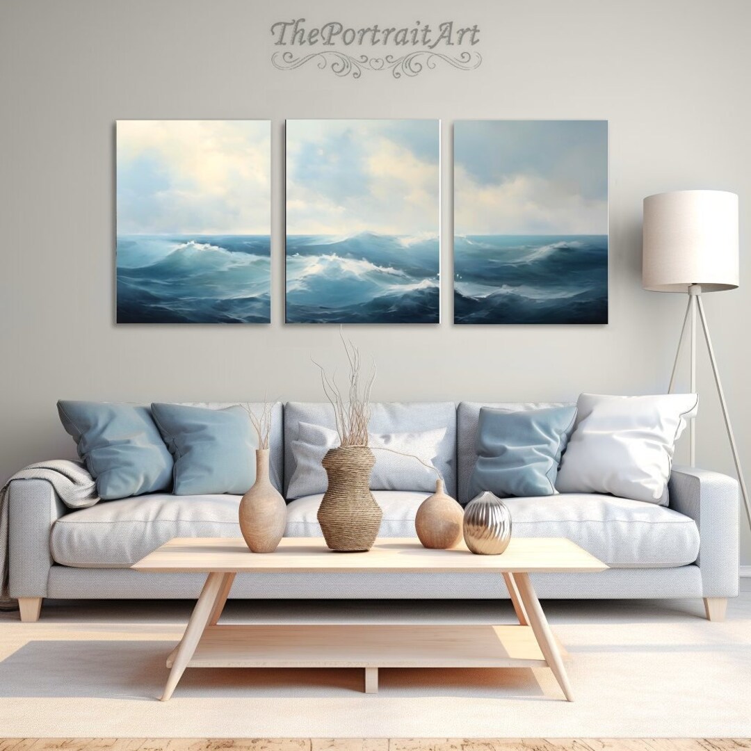 Captivating Seascape Triptych Wall Art, Tryptic Home Decor, Printable ...