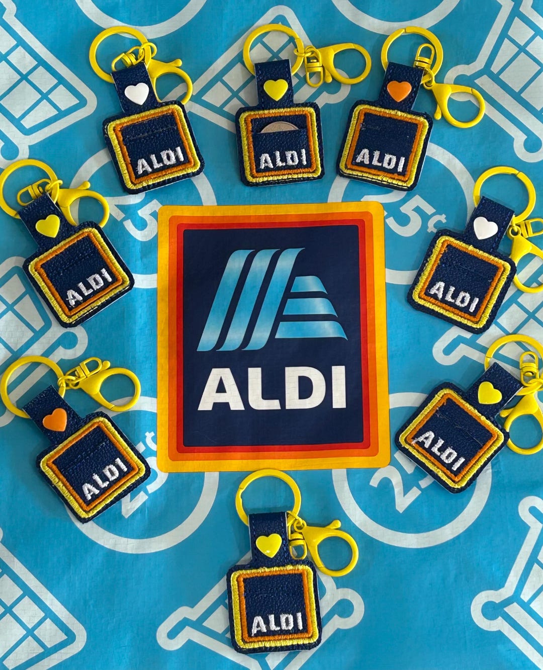 Aldi Quarter Holder Keeper Keychain Love Grocery Cart Shopping ...