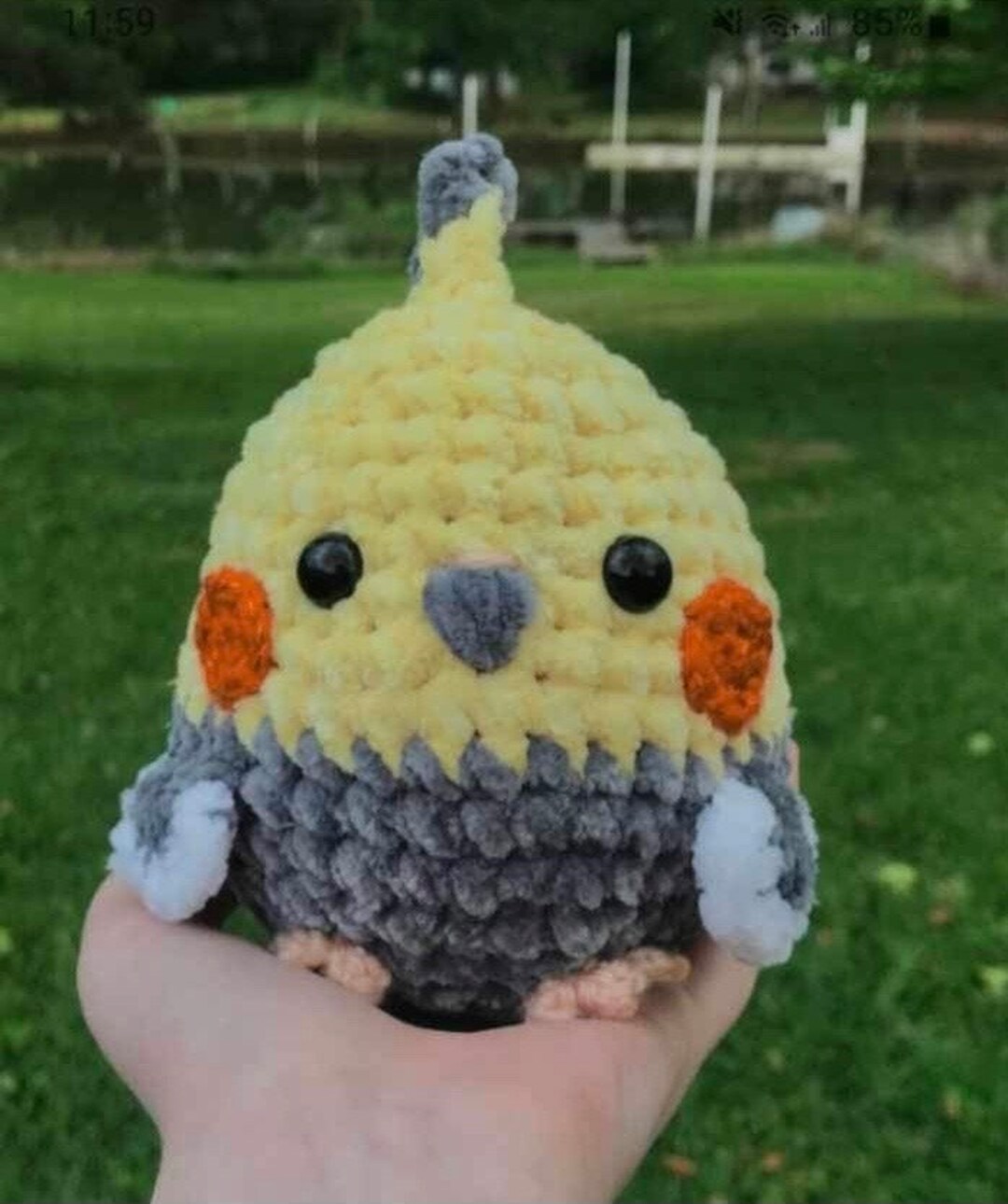 Crochet Cockatiel Amigurumi Chunky Plush Handmade Cute Bird Stuffed ...