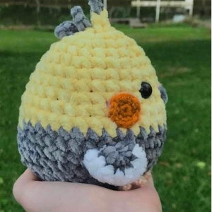 Crochet Cockatiel Amigurumi Chunky Plush Handmade Cute Bird Stuffed ...