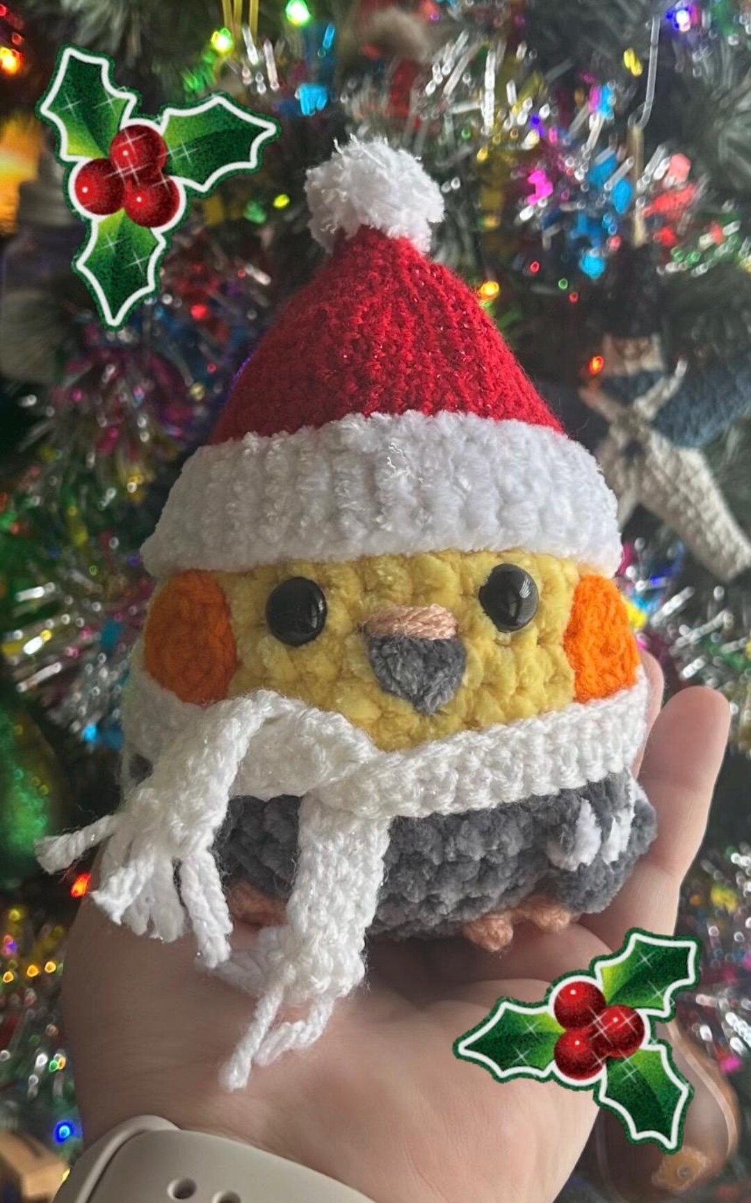 Crochet Cockatiel Amigurumi Chunky Plush Handmade Cute Bird Stuffed ...