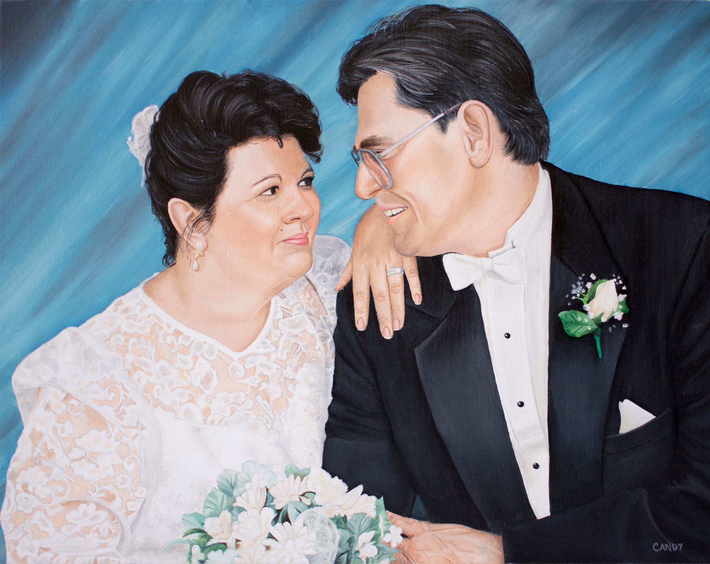 Custom Portrait Oil Painting solid Color Background - Etsy