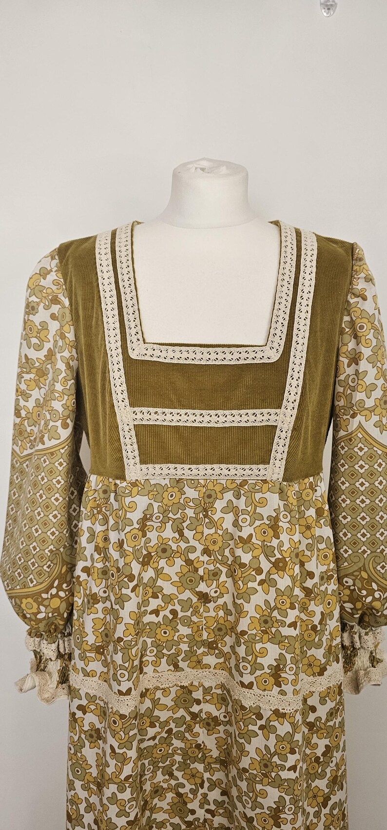 70s Prairie Poet Sleeve Maxi Dress Vintage Inspired Sustainably ...