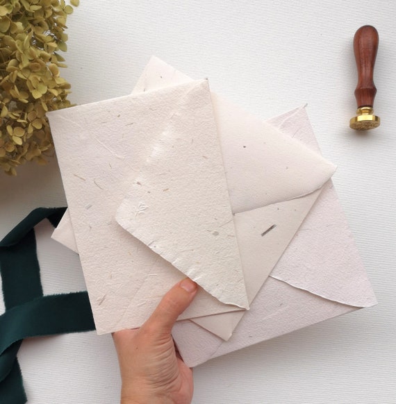 White Envelopes Cotton Rag handmade envelopes different | Etsy