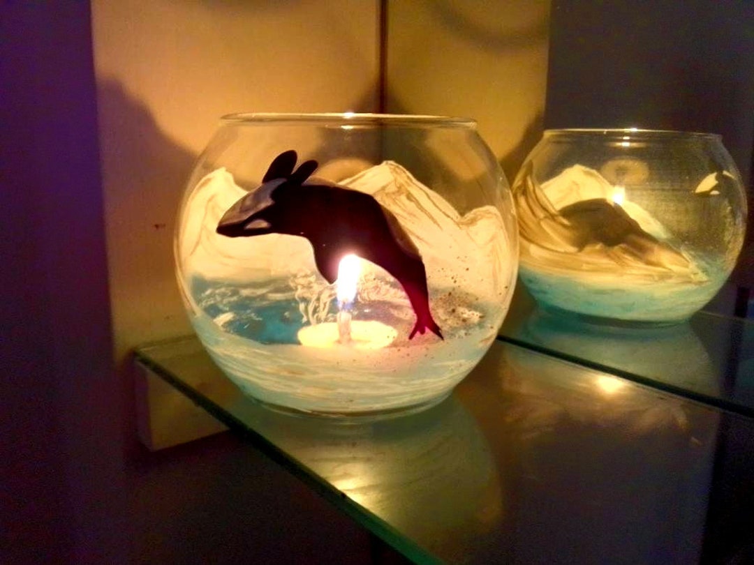 Orca Killer Whale in Ocean and Mountain Hand Painted Candle Holder - Etsy