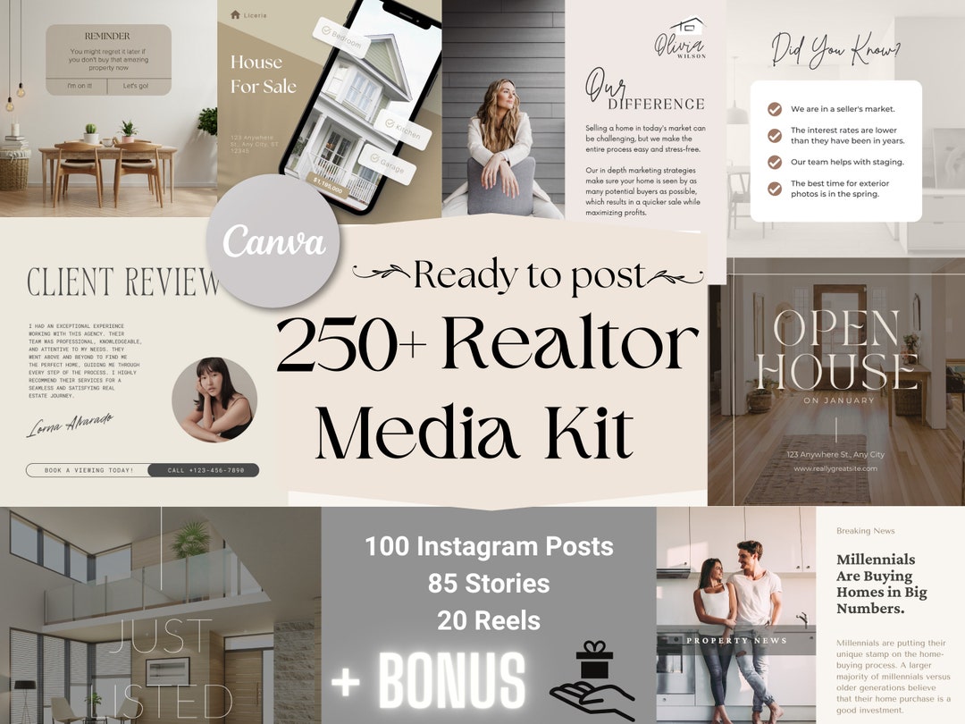 Realtor Social Media Templates Real Estate Marketing and Branding Posts ...