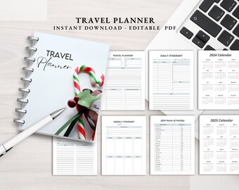 Printable Travel Planner Holiday Planner Digital Travel Planner
