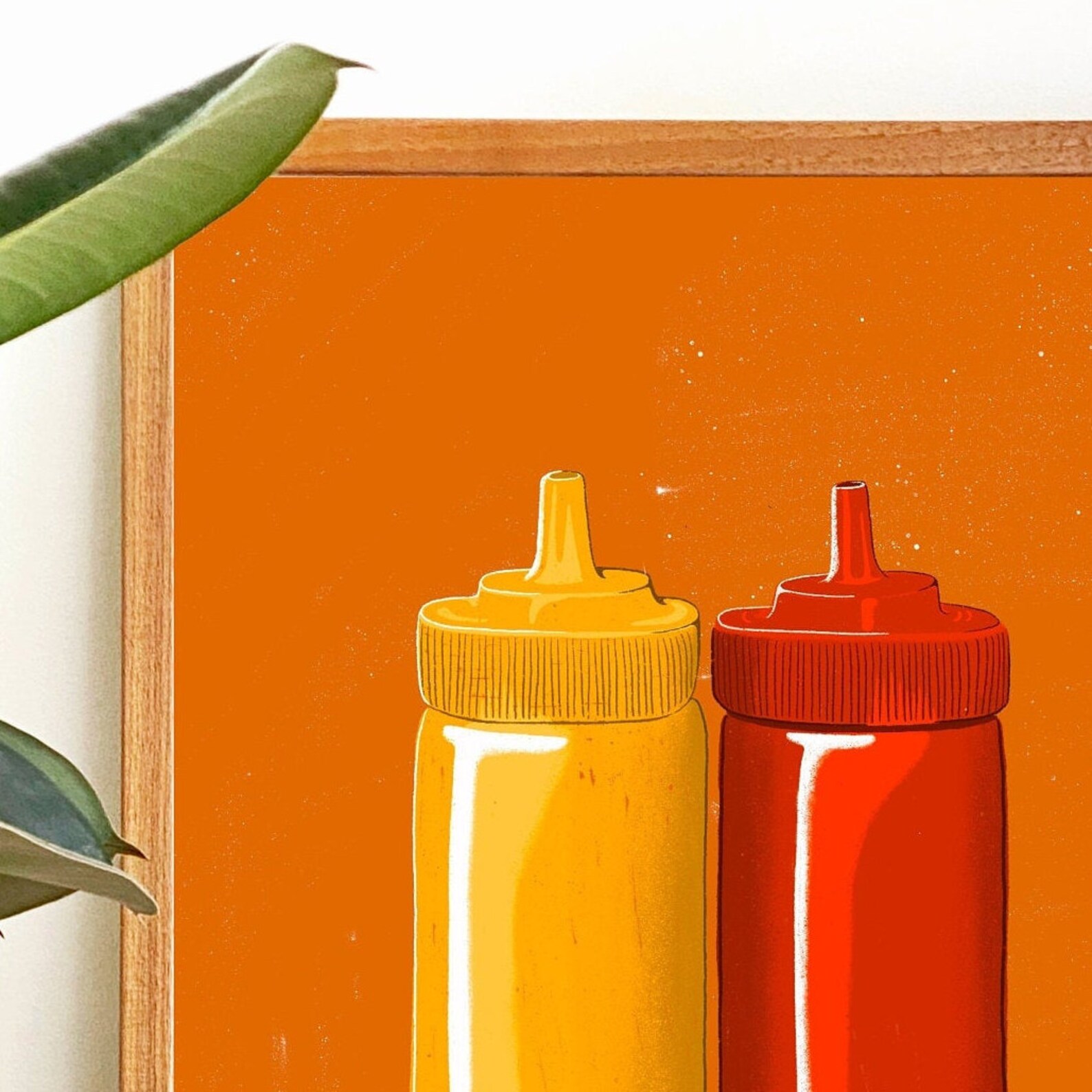 Ketchup and Mustard Art Print Mustard Wall Art Mustard | Etsy