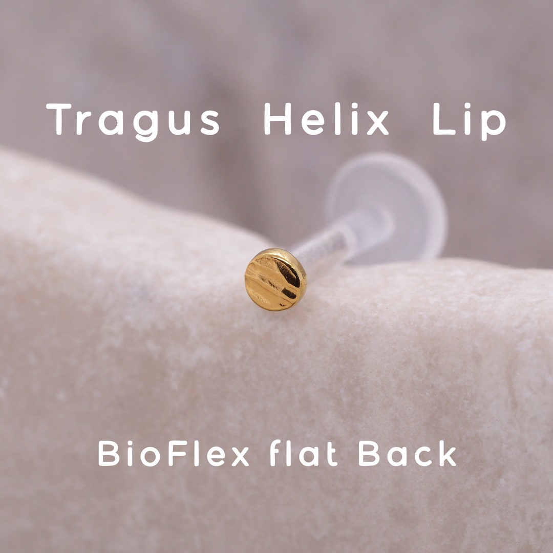 Gold Helix Piercing, Flat Back Helix Piercing, Hypoallergenic Helix ...