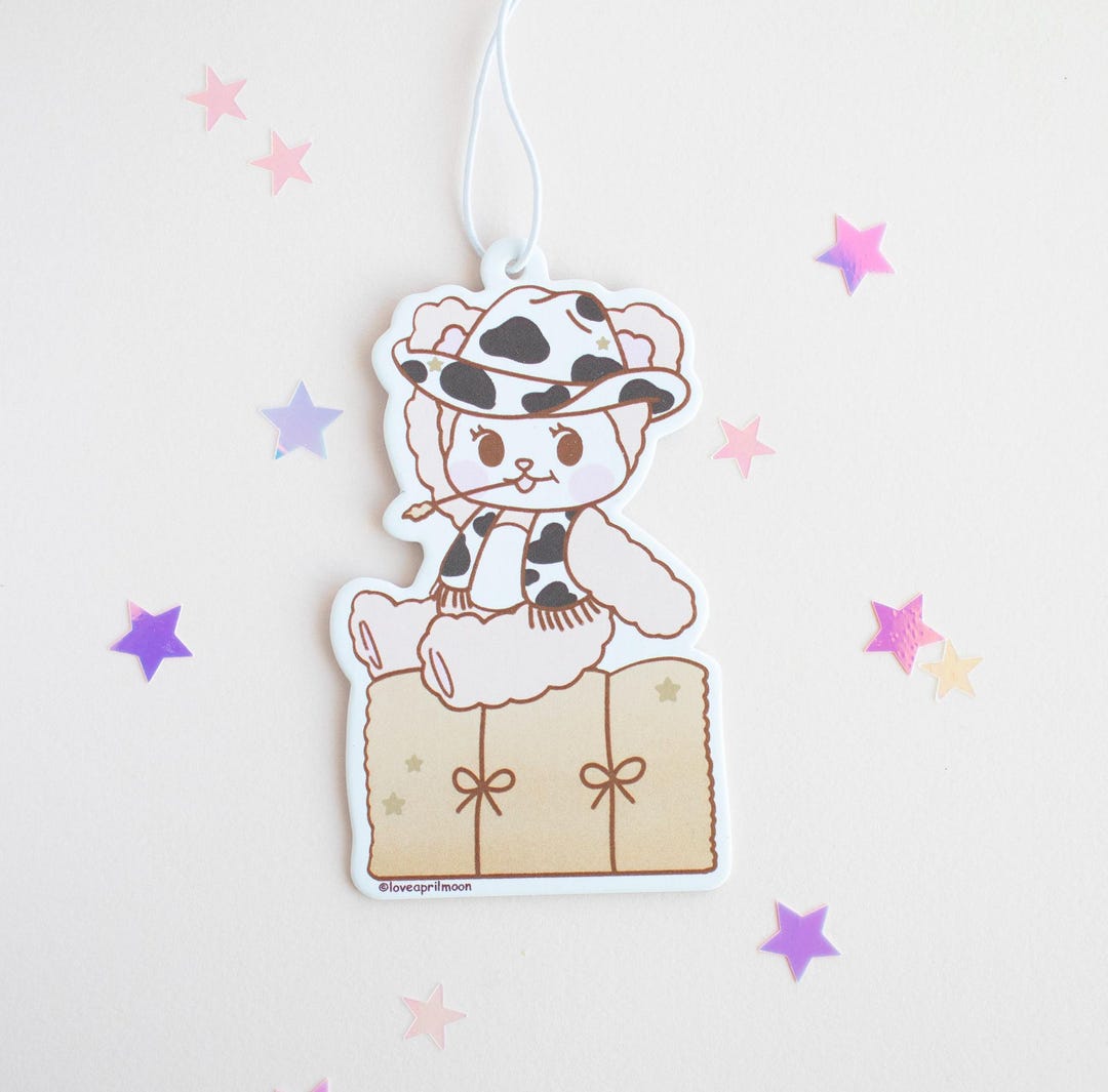 Yeehaw Air Freshener, Original Character, Mallow the Cowgirl, Cute Bear ...