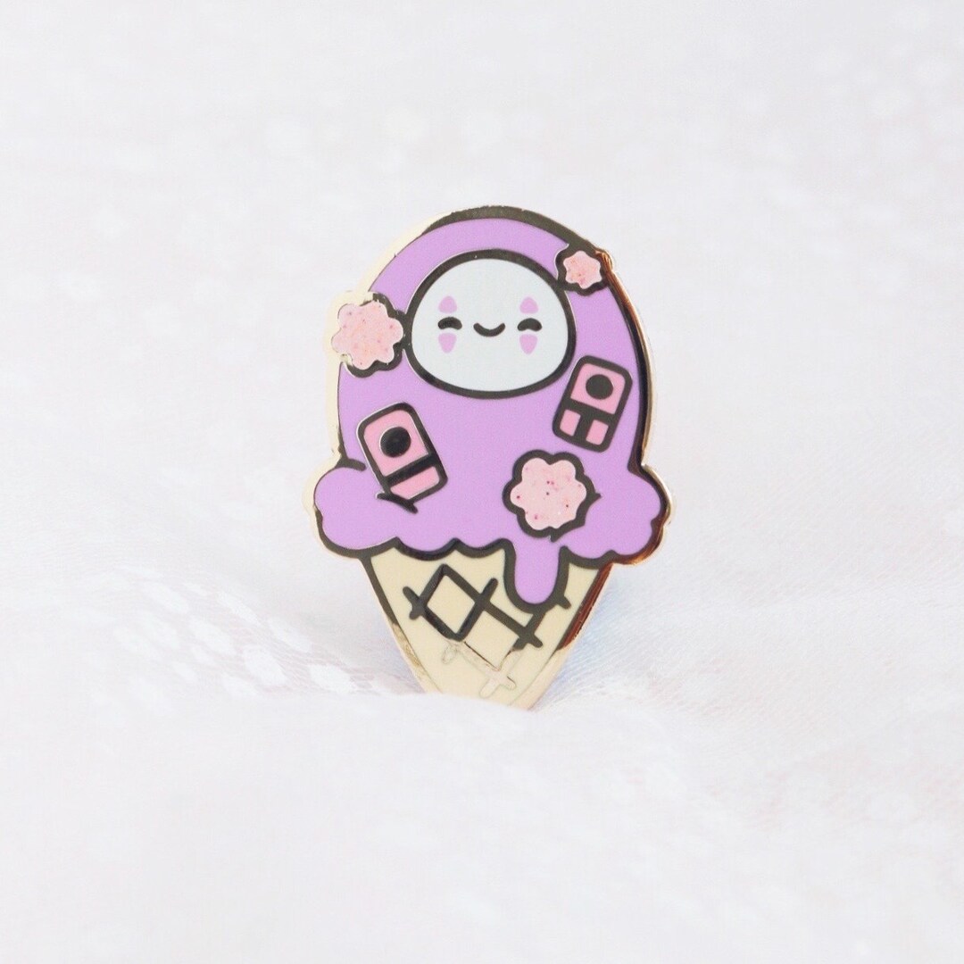 Noface Ice Cream Pin, Enamel Pin, Anime Pin, Kawaii Pin, Dessert Pin ...
