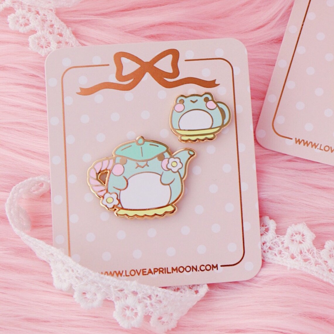 Frog Tea Cup Pinset Frogcore Pin Frog Pin Forg Pin Enamel - Etsy
