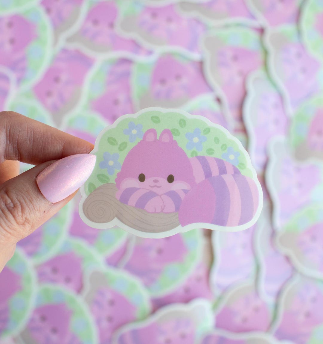 Cheshire Cat Sticker, Vinyl Clear Sticker, Original Art, Alice, Fantasy ...