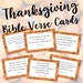 Christian Thanksgiving Bible Verse Cards, Thankful Scripture Cards for ...
