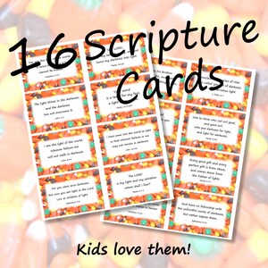 Christian Halloween Bible Verse Cards for Candy, Religious Halloween ...