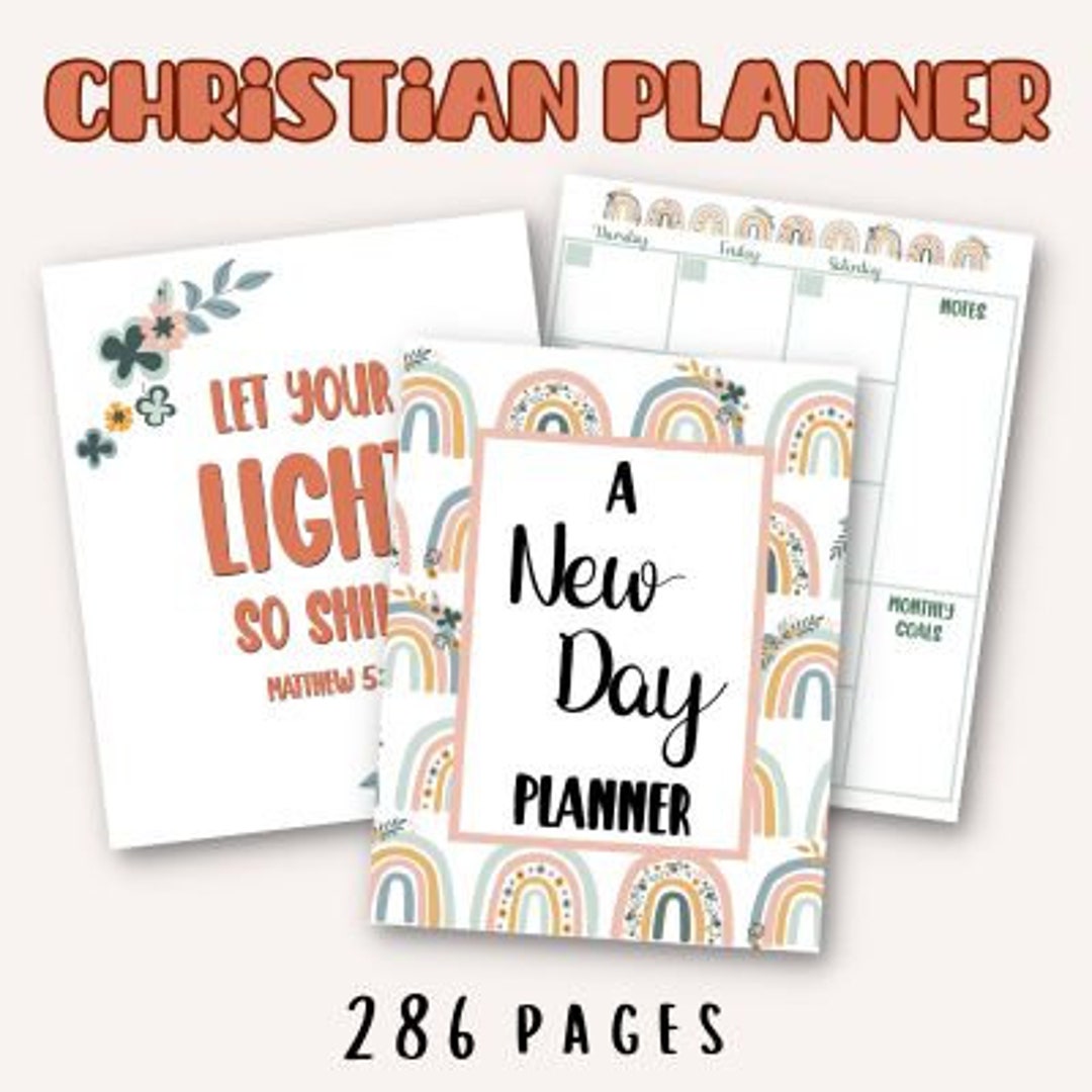 Christian Planner, Undated Printable 2024 Daily Planner for Women ...